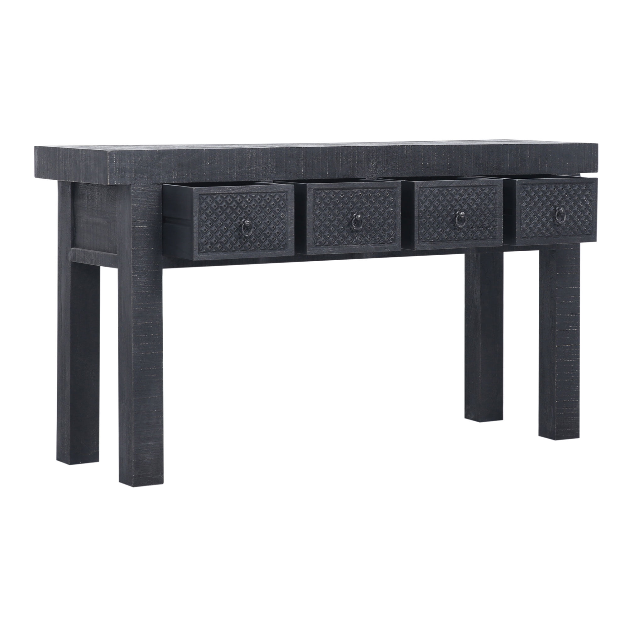 Maven Lane Veena Handmade Heritage Wooden Console Table, Black ...