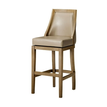 Maven Lane Emerson Natural Height Barstool, Weathered Grey Wood Finish ...