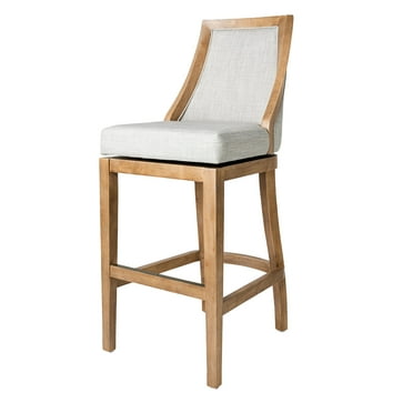 Maven Lane Vienna Counter Height Bar Stool, Upholstered in Weathered Oak Finish & Sand Color ...