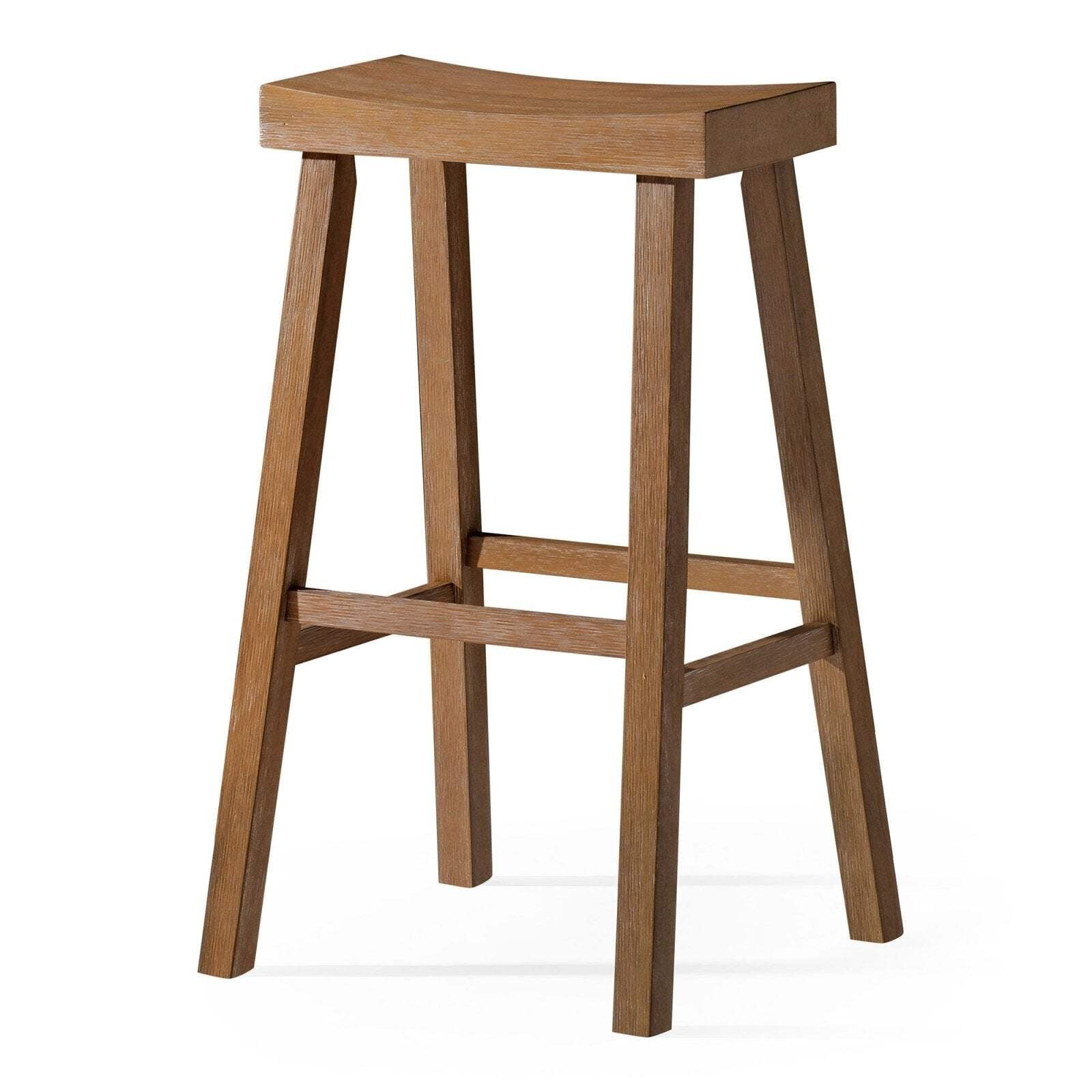 Maven Lane Wooden Bar Stool, Rustic Aesthetic, Antiqued Black Finish ...