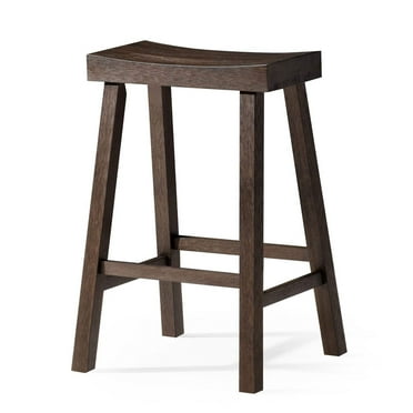Maven Lane Vincent Rustic Wooden Kitchen Bar Stool, Antiqued Black ...