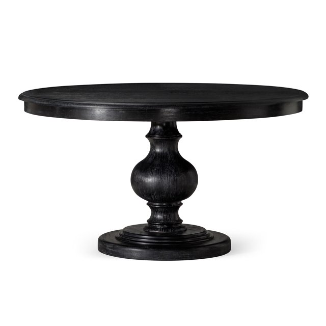 Maven Lane Zola Round Wooden Dining Room Table in Antiqued Black Finish ...
