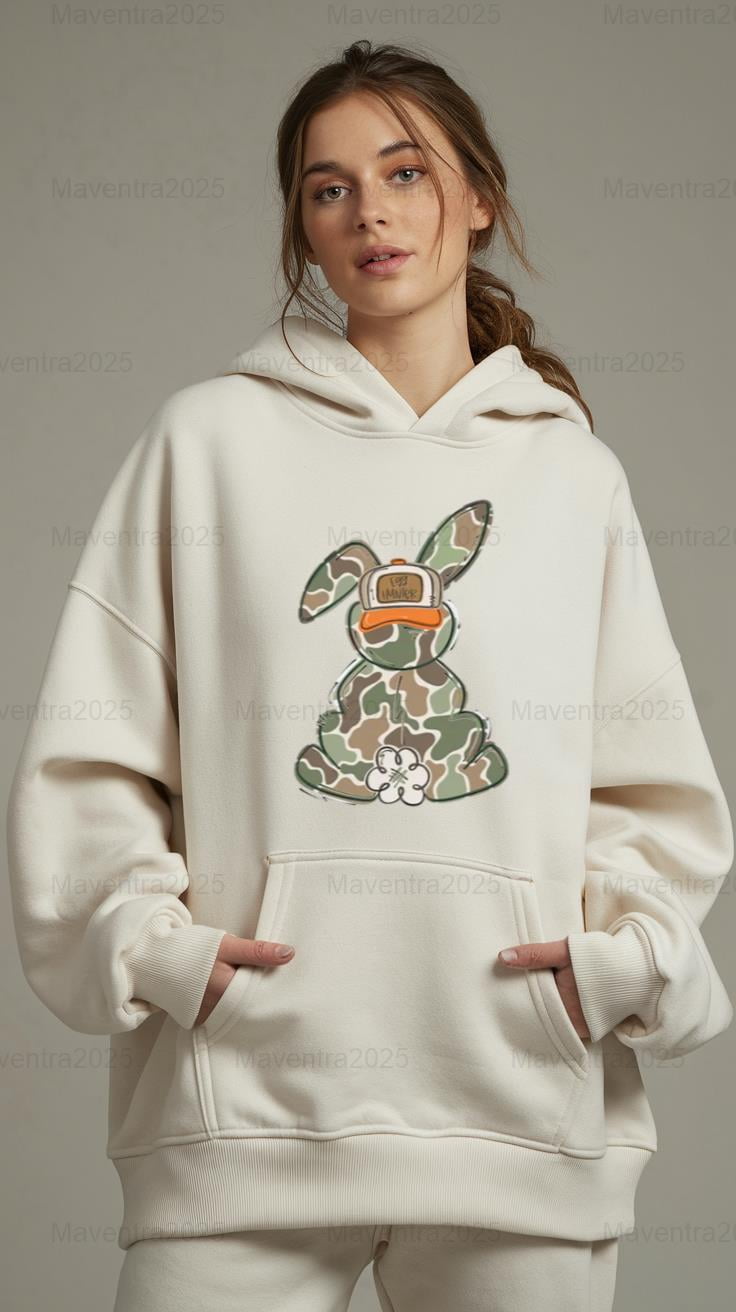 Maventra2025 Egg Hunter Camo Bunny Easter Kids Fun Hoodie, for men ...