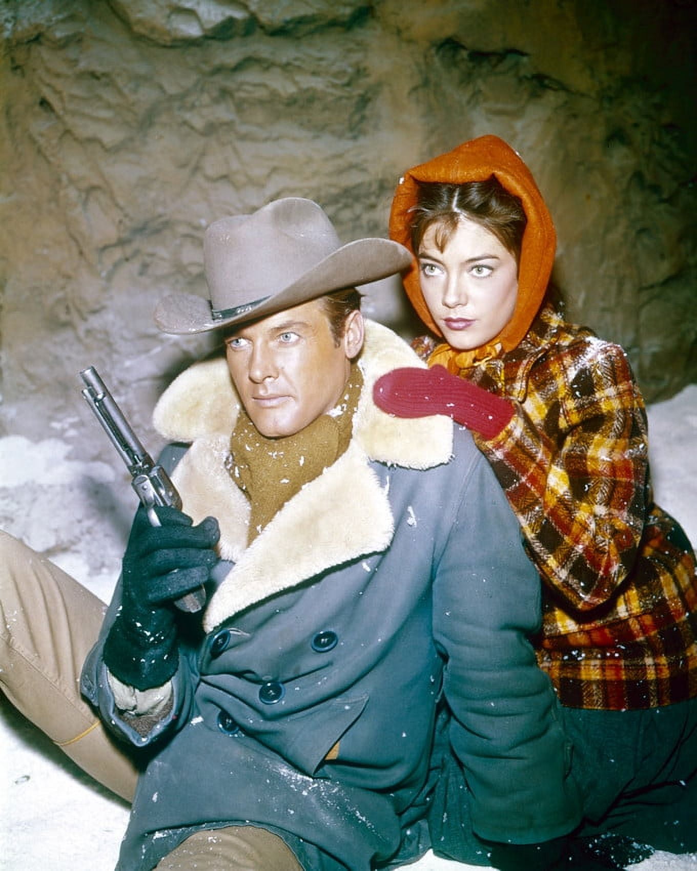 Maverick Roger Moore TV Western Action Pose And Girl 24X36 Classic ...