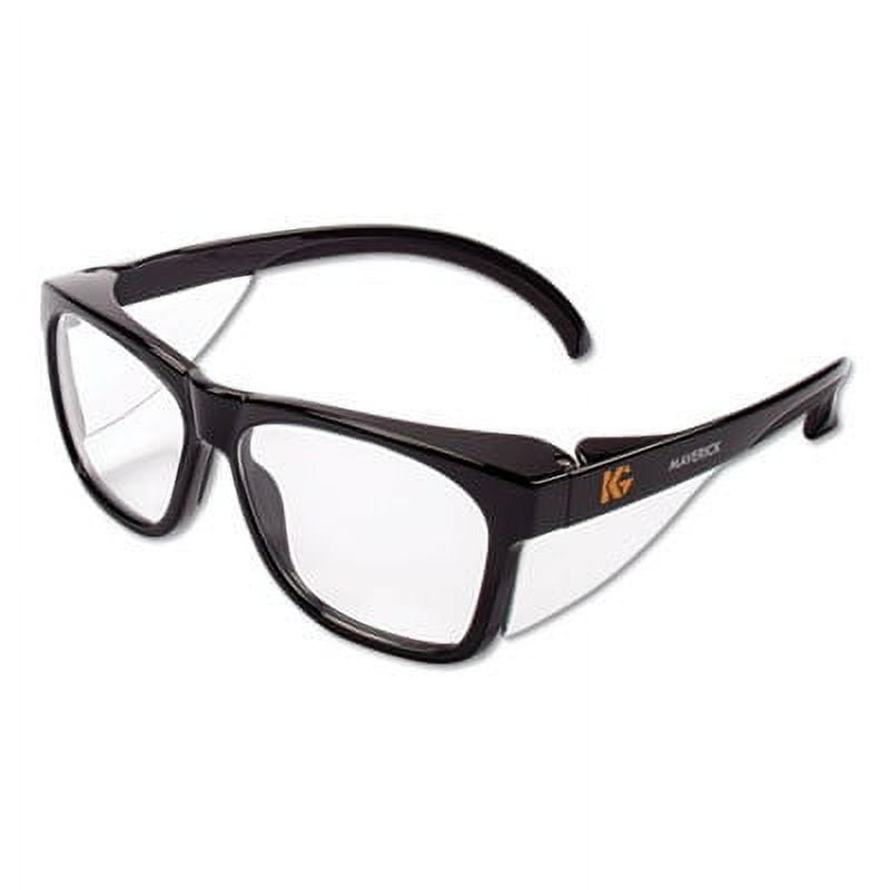 Maverick Safety Glasses, Black, Polycarbonate Frame, Clear Lens ...