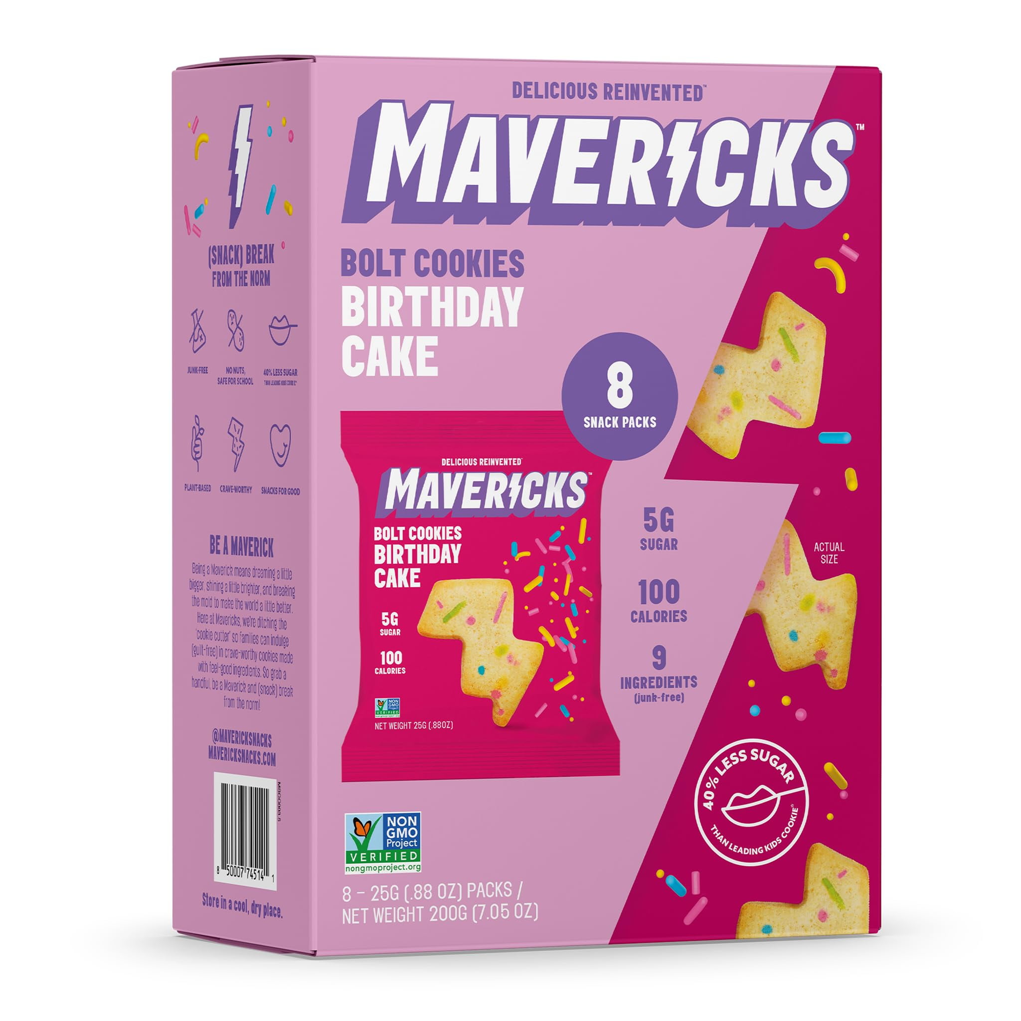 Mavericks Birthday Cake Bolt Cookies - Plant-Based Birthday Cake ...