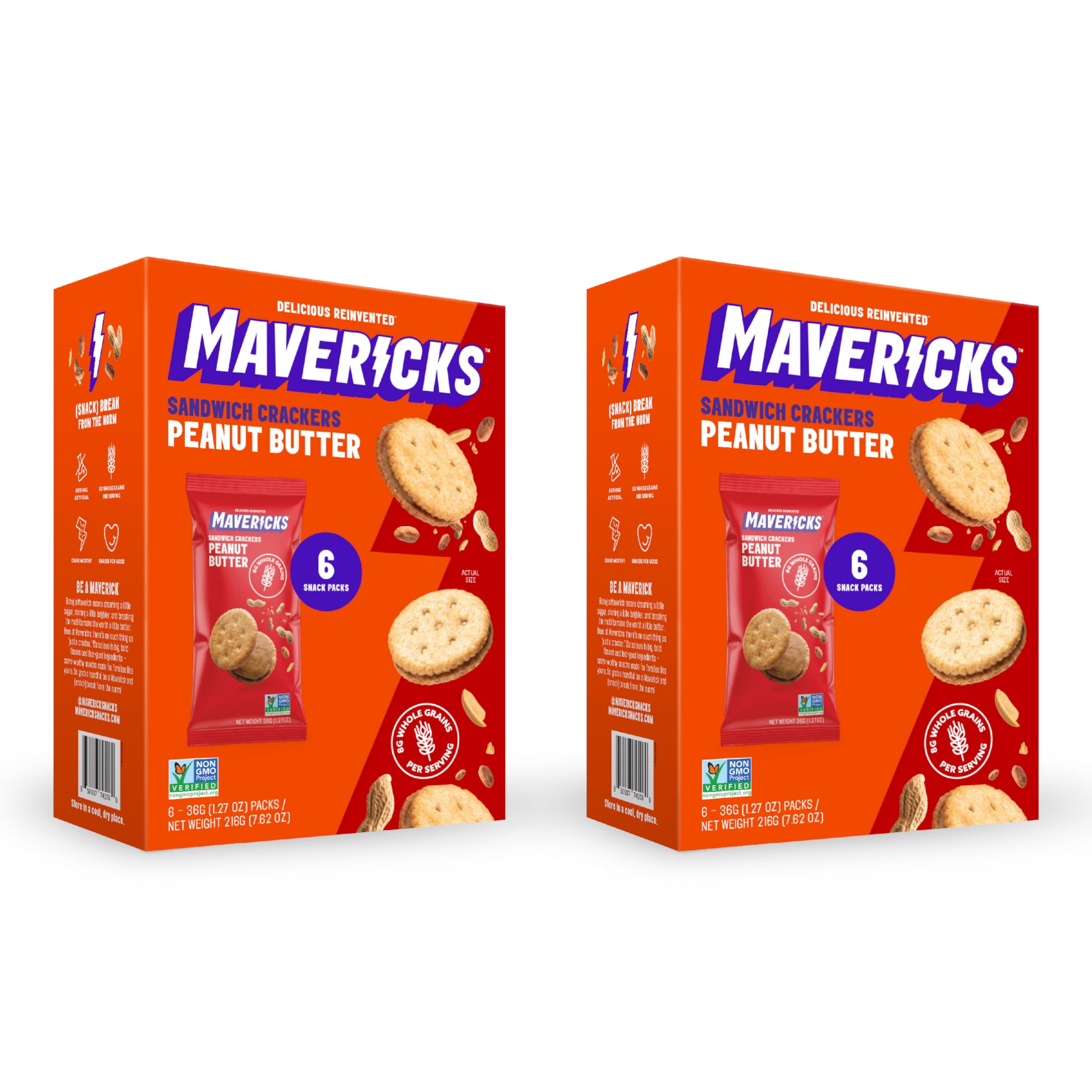 Mavericks Sandwich Crackers Peanut DMF15 Butter - Peanut Butter ...