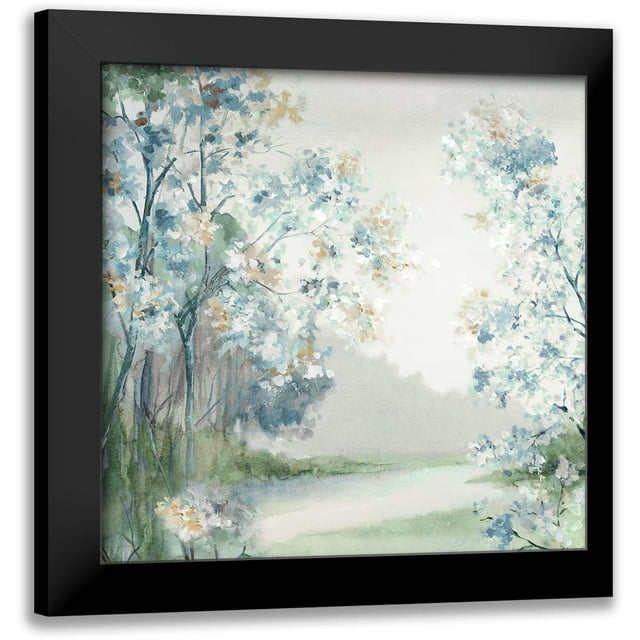 Mavis, Luna 15x15 Black Modern Framed Museum Art Print Titled - Lighten Blue Forest - Walmart.com