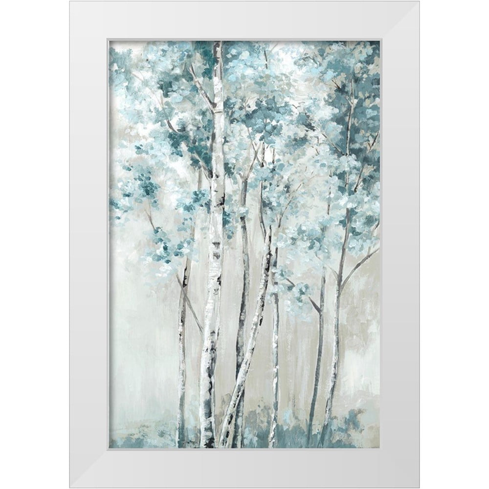 Mavis, Luna 17x24 White Modern Wood Framed Museum Art Print Titled - Blue Birch Forest - Walmart.com