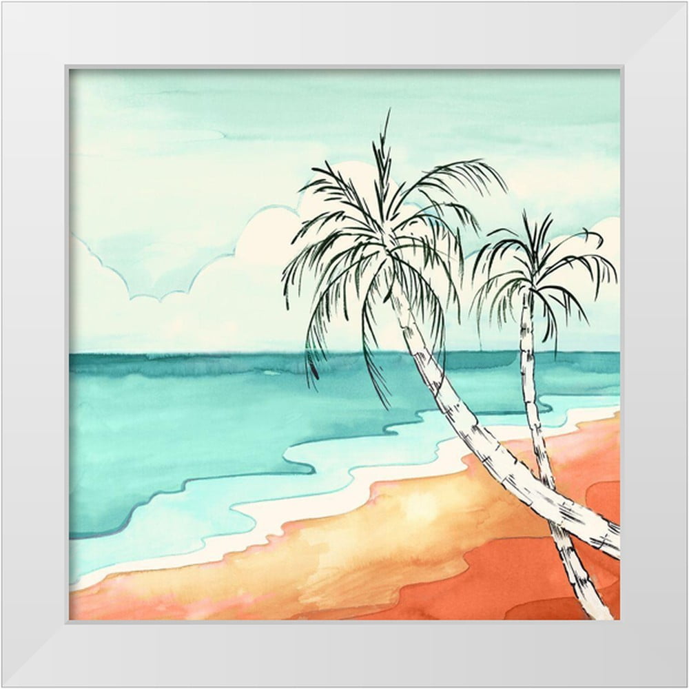 Mavis, Luna 20x20 White Modern Wood Framed Museum Art Print Titled - Tropical Beach - Walmart.com