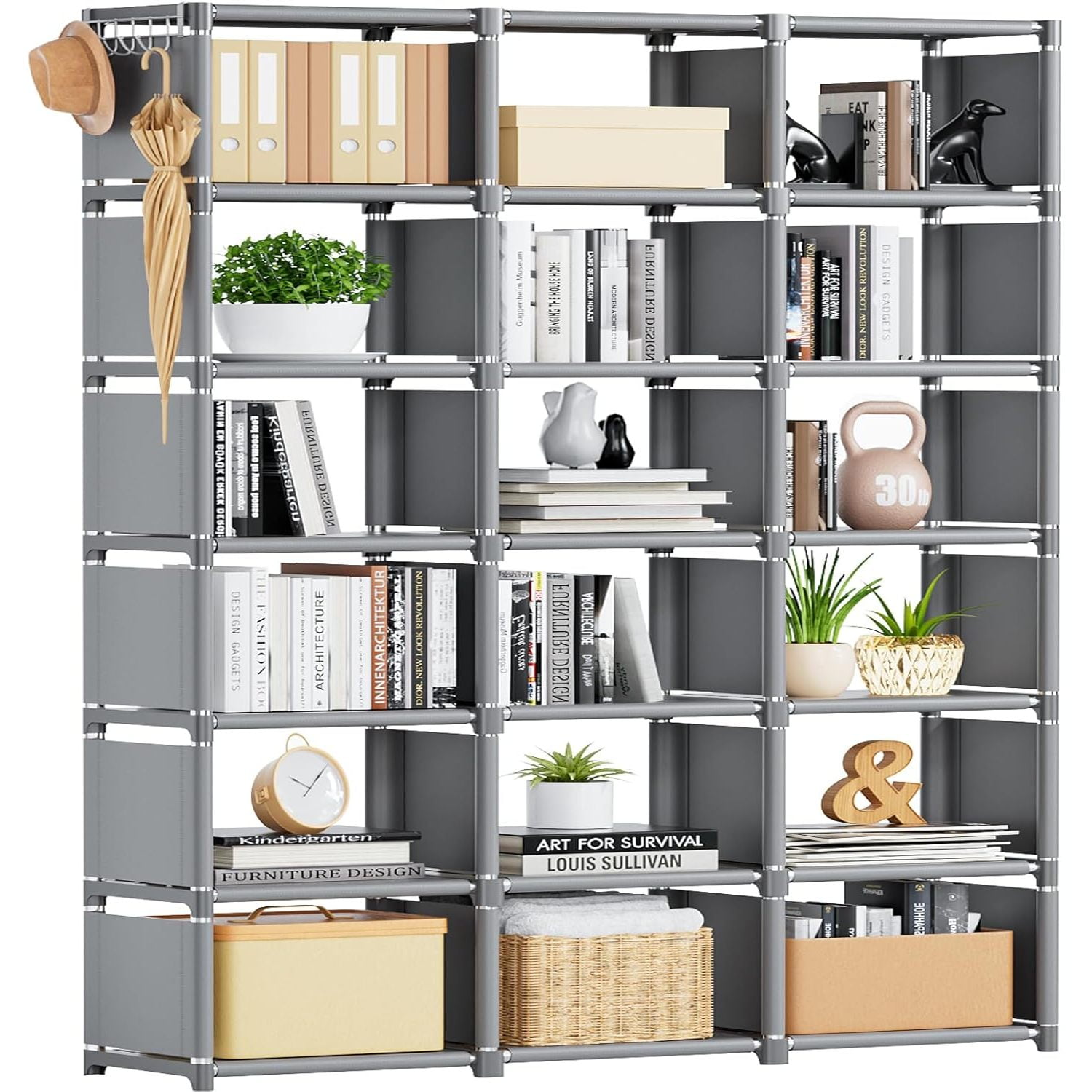 Mavivegue Bookshelf,18 Cube Storage Organizer,Extra Large Book Shelf ...