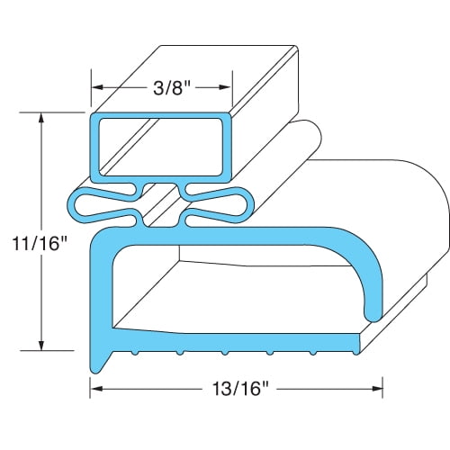 Mavrik 15 1/8 in x 24 1/4 in 4-Sided Magnetic Door Gasket Replaces ...