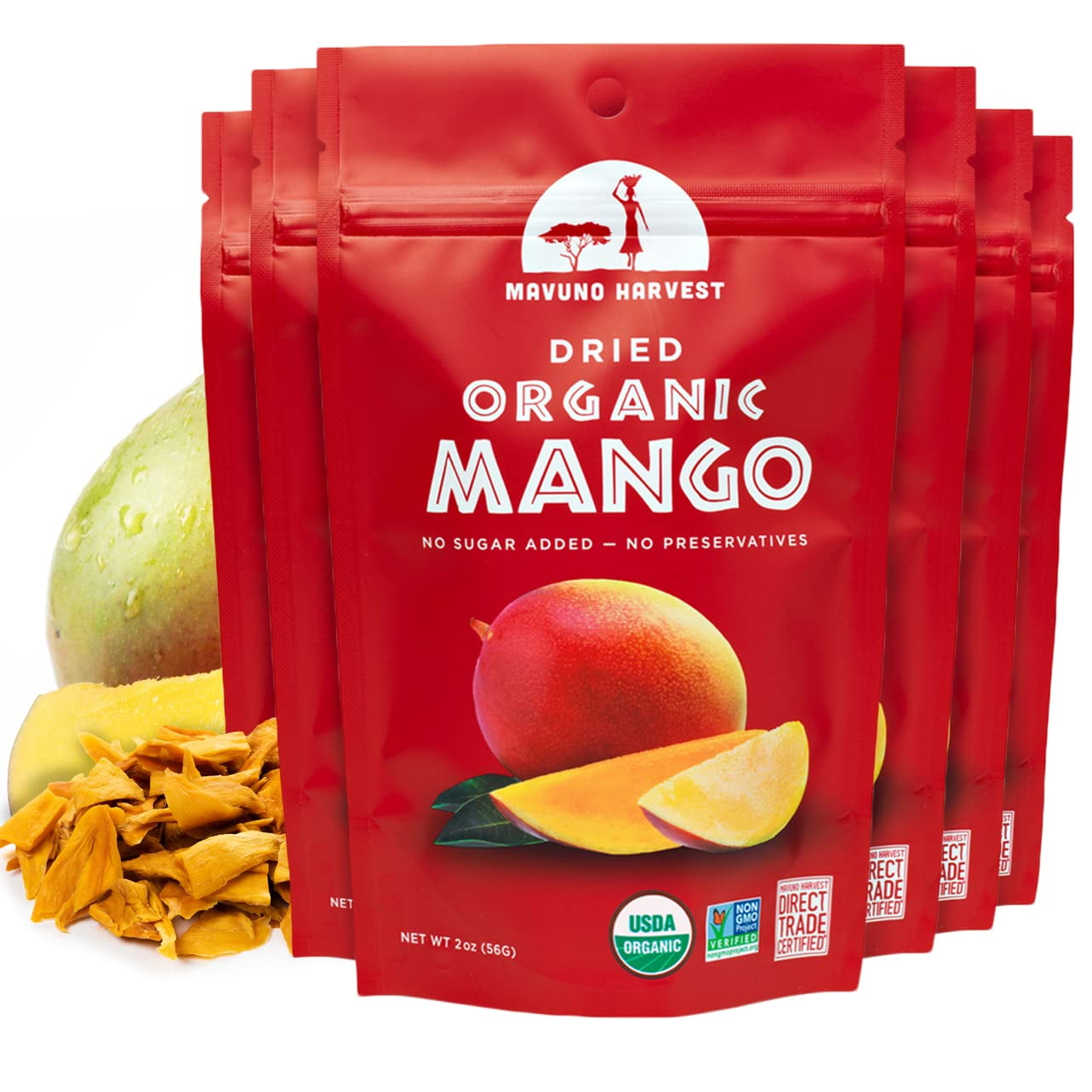 Mavuno Harvest, Organic Dried Mango, 2 Ounce, Pack of 6 - Walmart.com