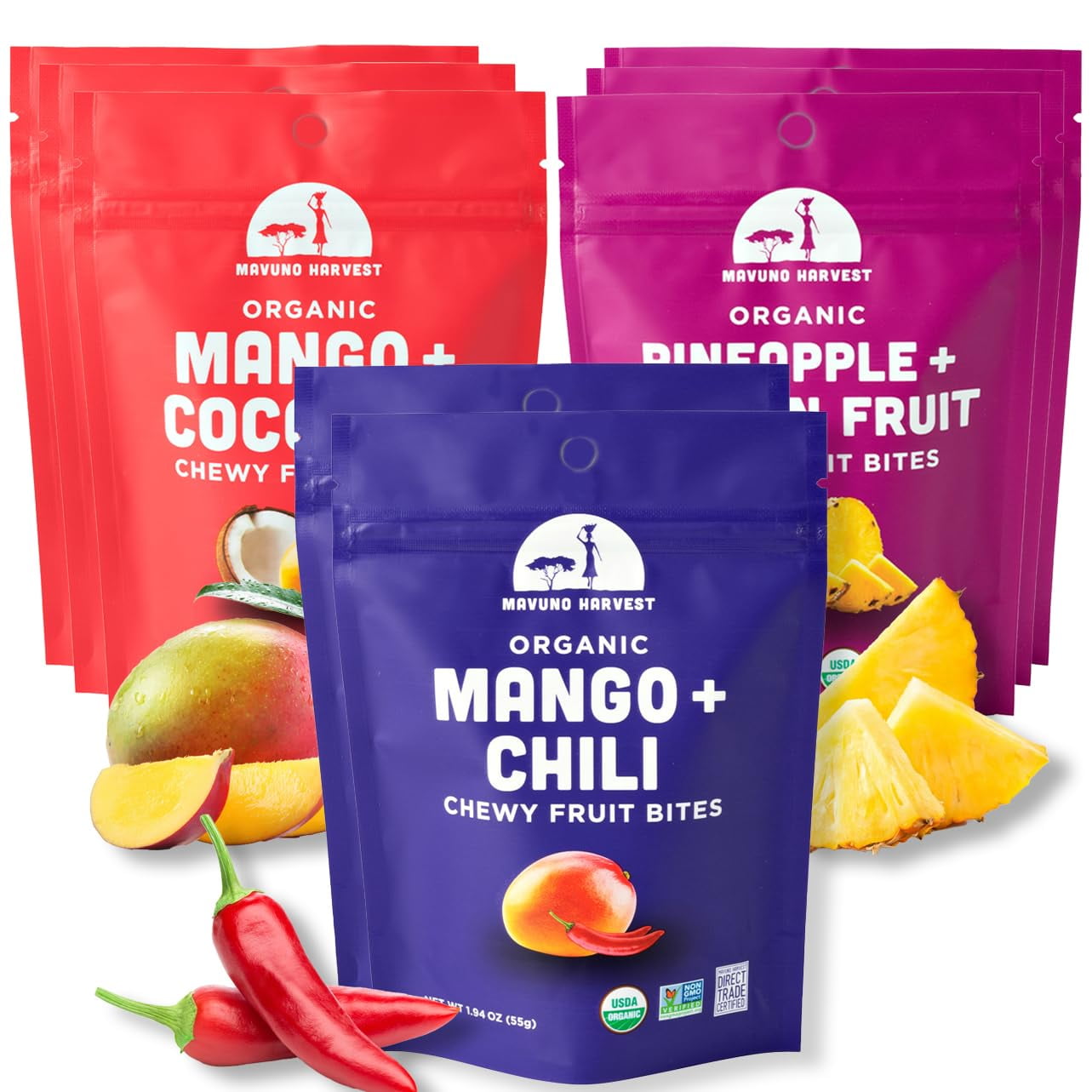 Mavuno Harvest Organic Fruit Snacks - TVS1 Chewy Fruit Bites - Healthy ...