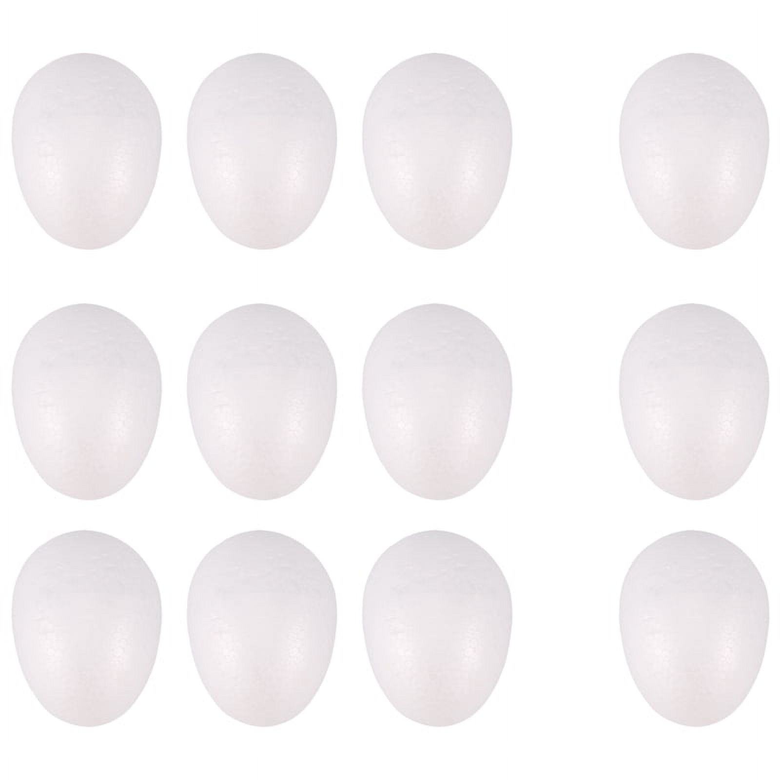 Mawalde 12 Pack 3 Inch Easter Foam Egg White Egg Craft Egg Foam Natural ...