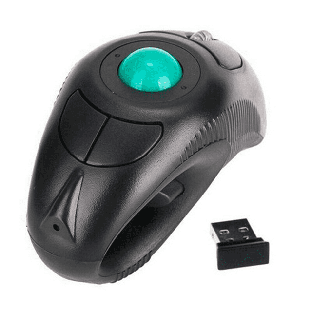 Mawalde 2.4G Wireless Air Mouse Ergonomic Trackball Handheld Finger USB ...