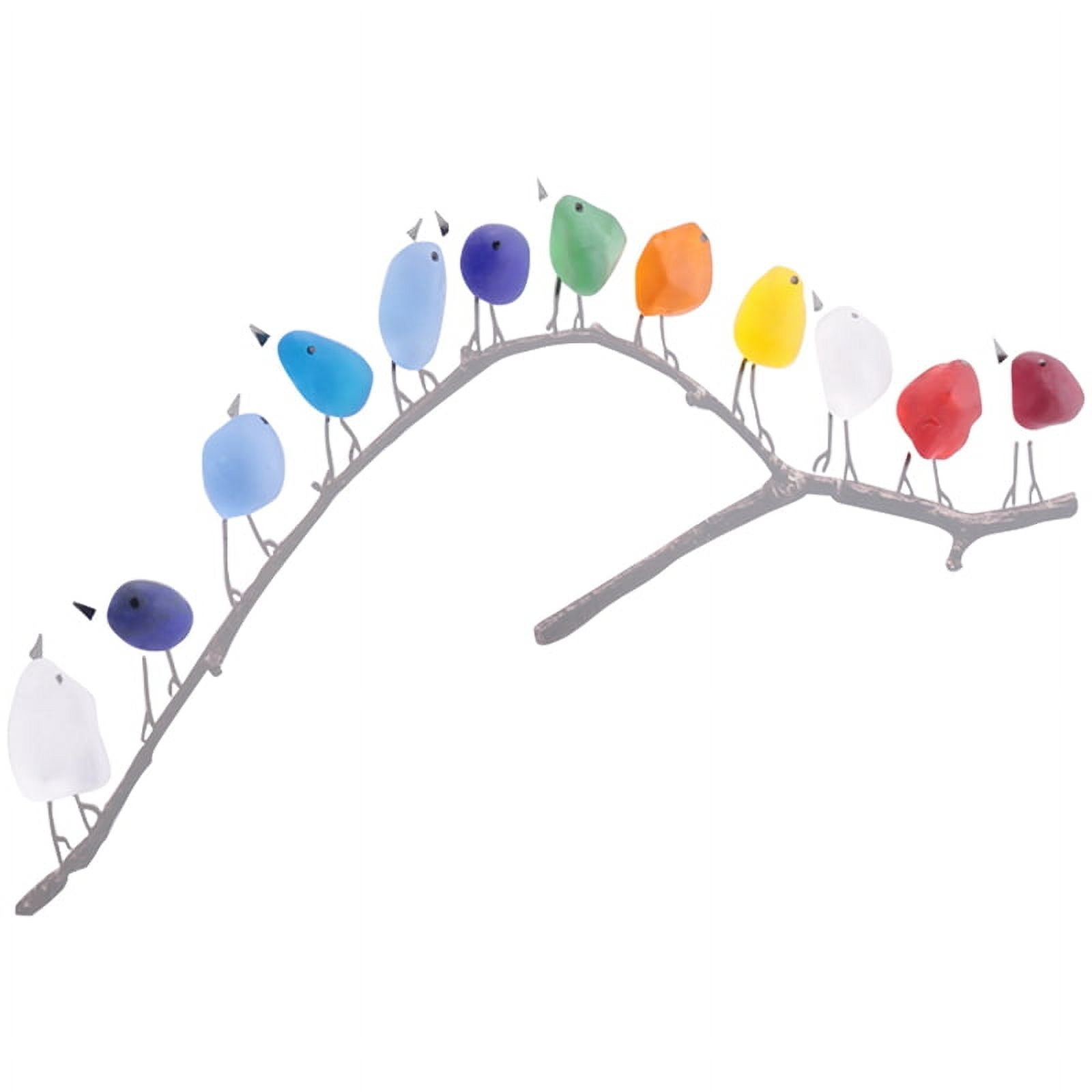 Mawalde Glass Rainbow Birds Sea Glass Rainbow Bird Wood Made Wall Art ...