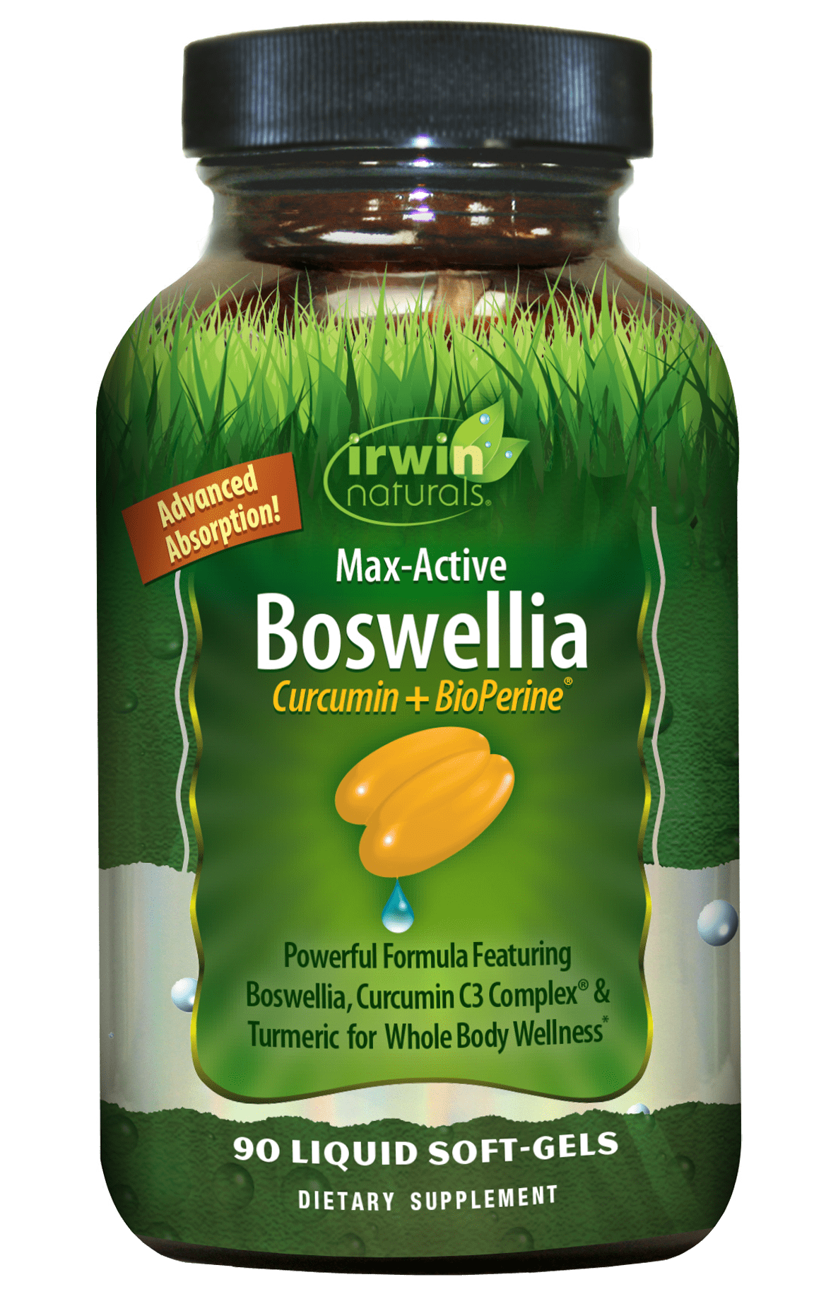 Irwin Naturals Boswellia Curcumin + BioPerine 90 Liquid Softgels ...