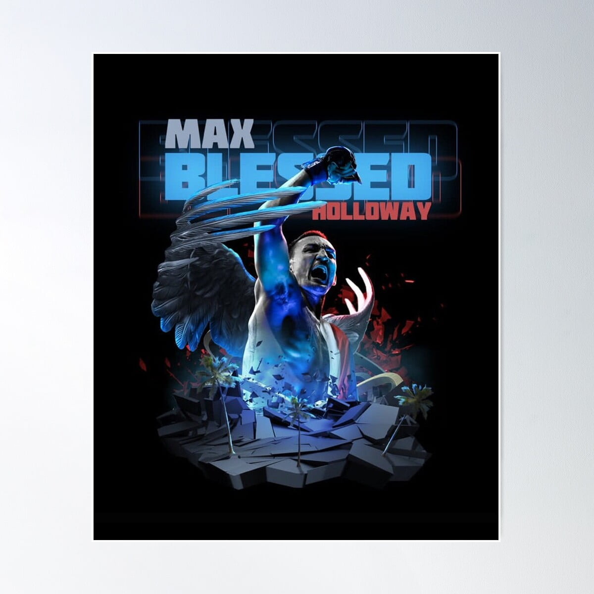 Max "Blessed" Holloway Ufc Champion #Blessedera Poster Wall Art, Modern ...