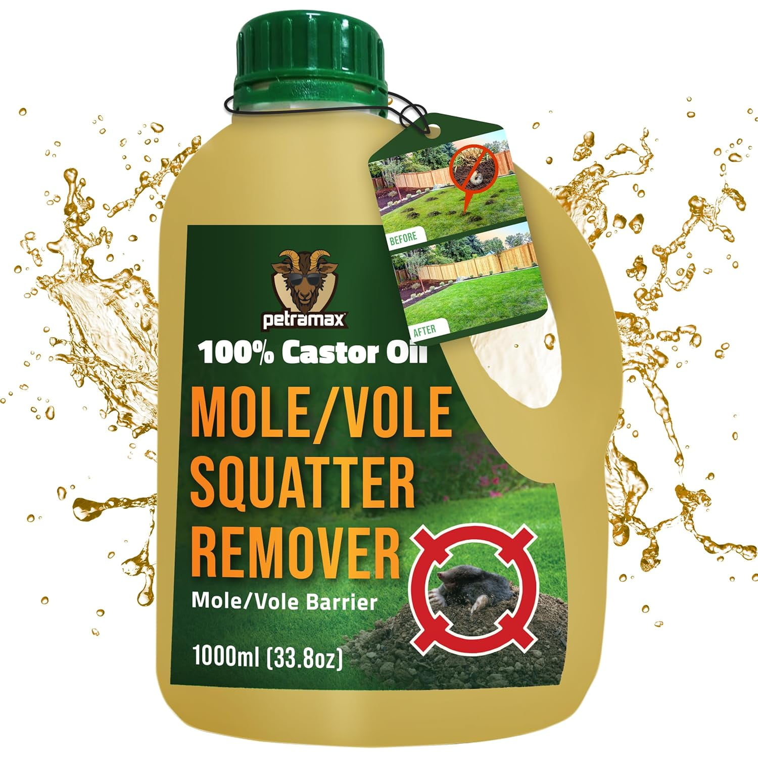 Max Castor Oil Mole Repellent for Lawns - Best Anti Mole and Vole ...