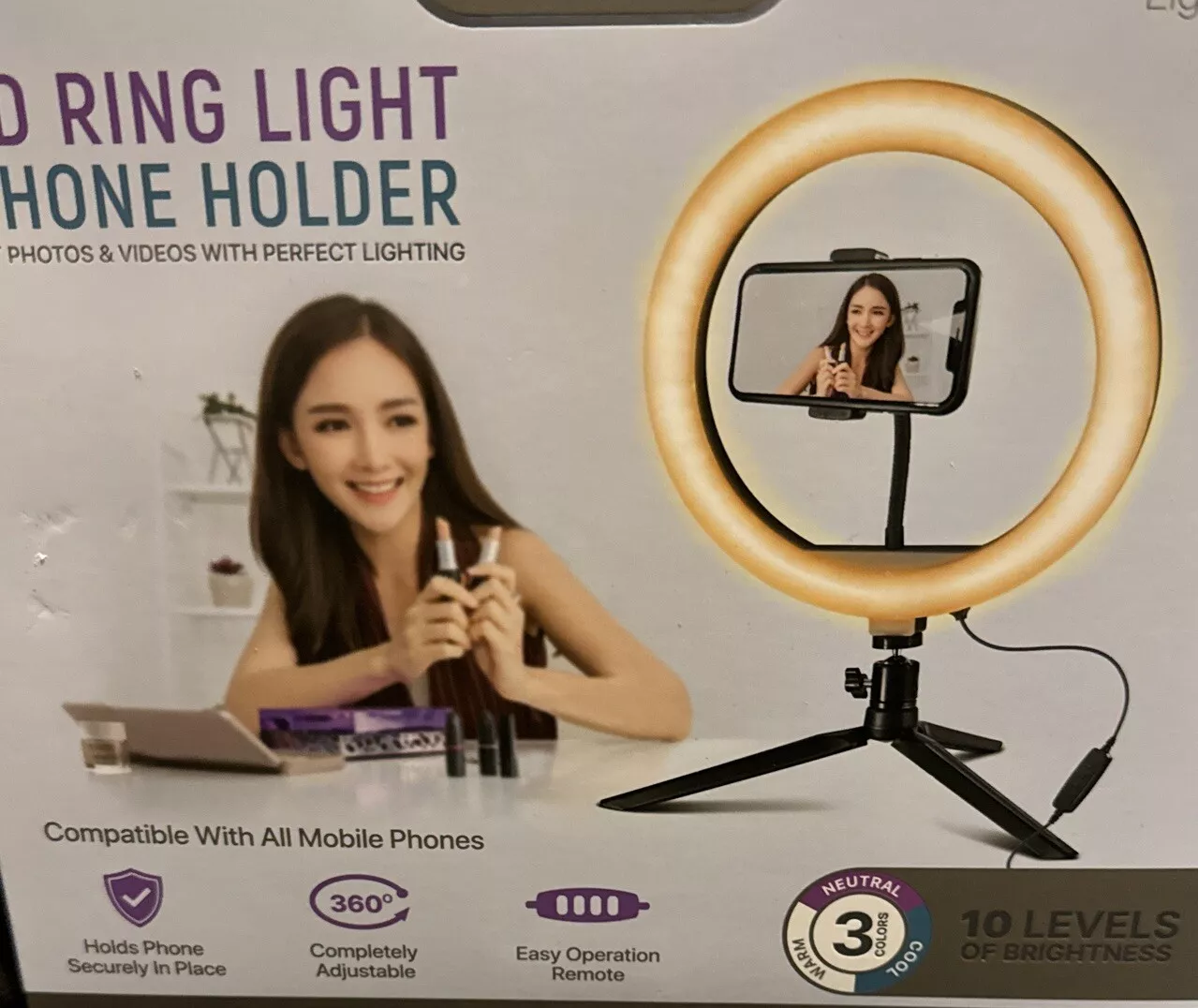 Max ChargeLed Ring Light +Phone Holder - Walmart.com