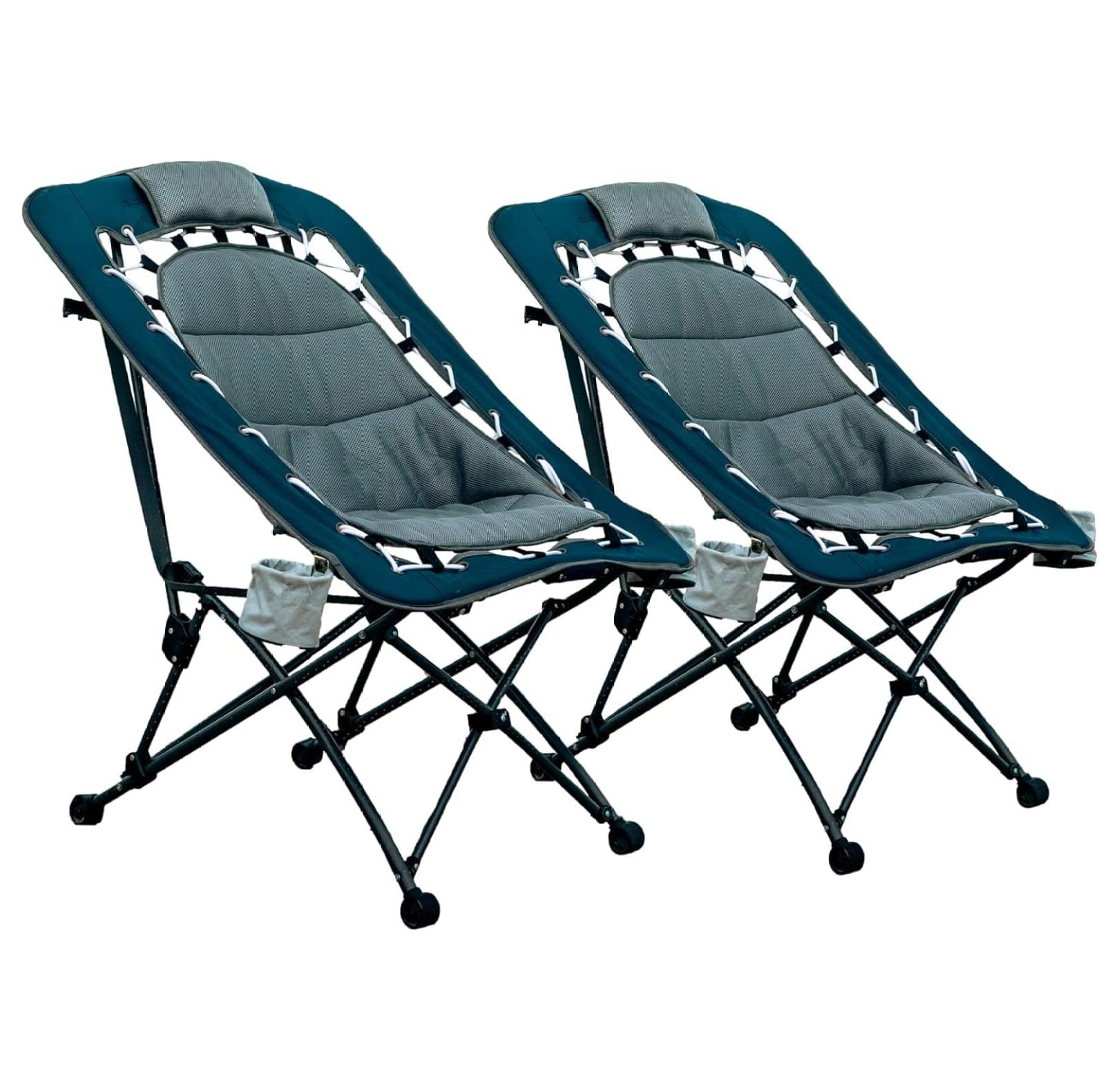 Max Comfort Folding Bungee Chair 2 Pack for Sporting Events, Camping ...
