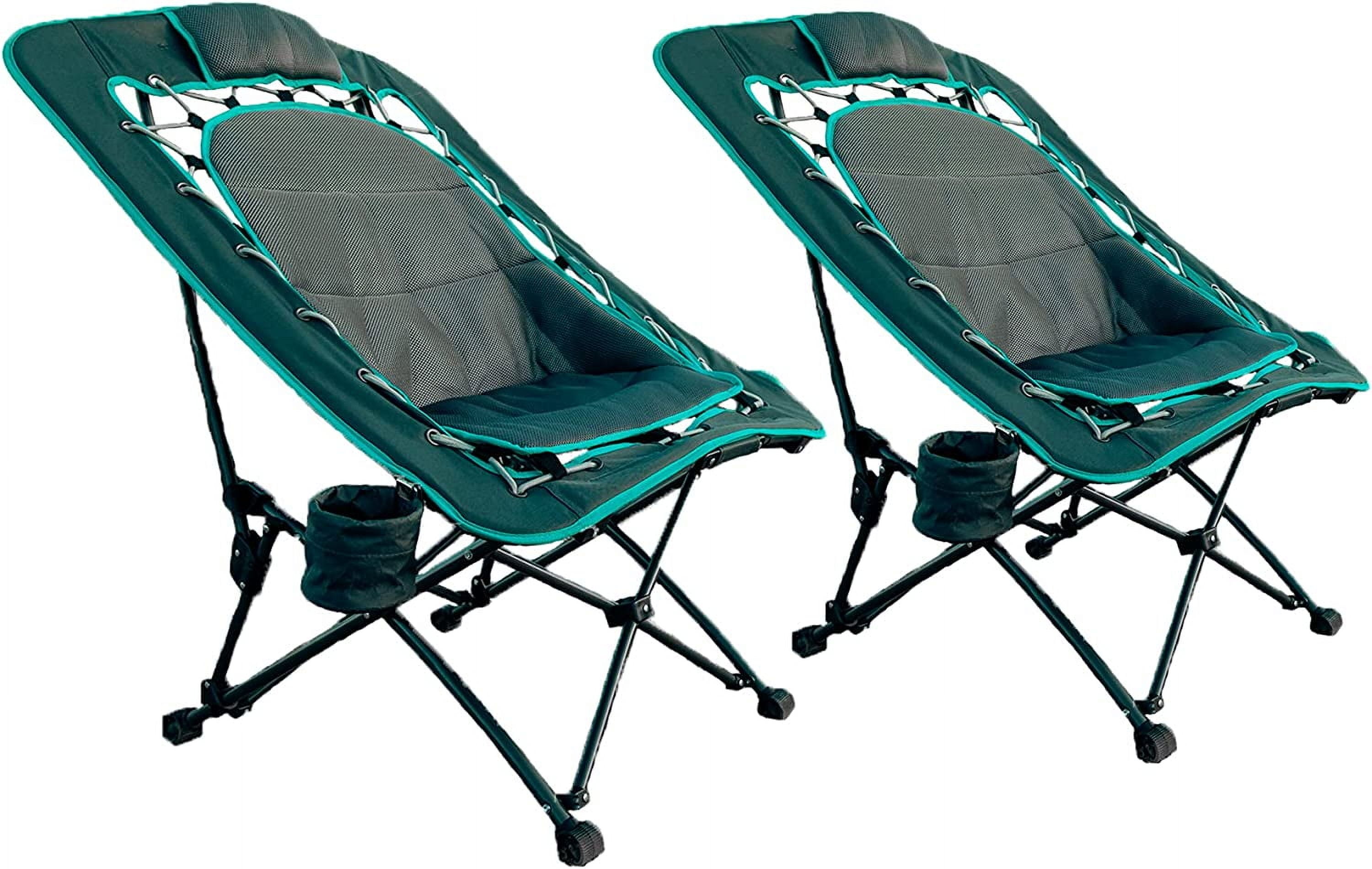 Max Comfort Folding Bungee Chair 2 Pack for Sporting Events, Camping ...