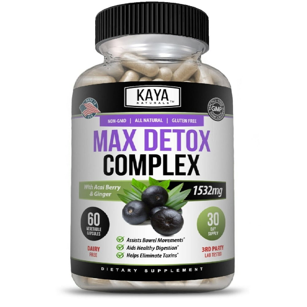 Kaya Naturals Max Detox Capsules, Colon Cleanse, Herbal Detox, Weight ...