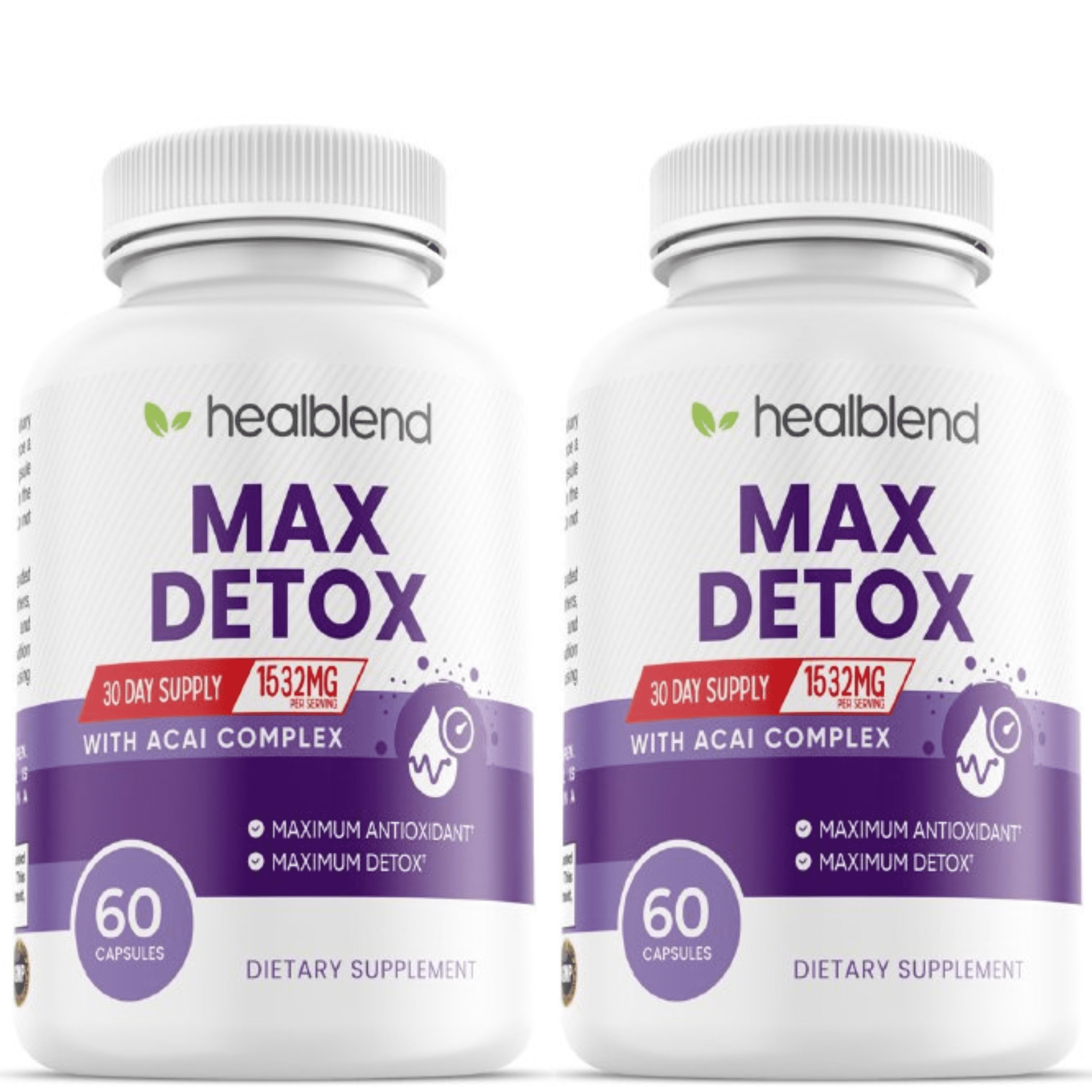 Healblend Max Detox Colon Cleanse & Liver Support Supplement - Psyllium ...