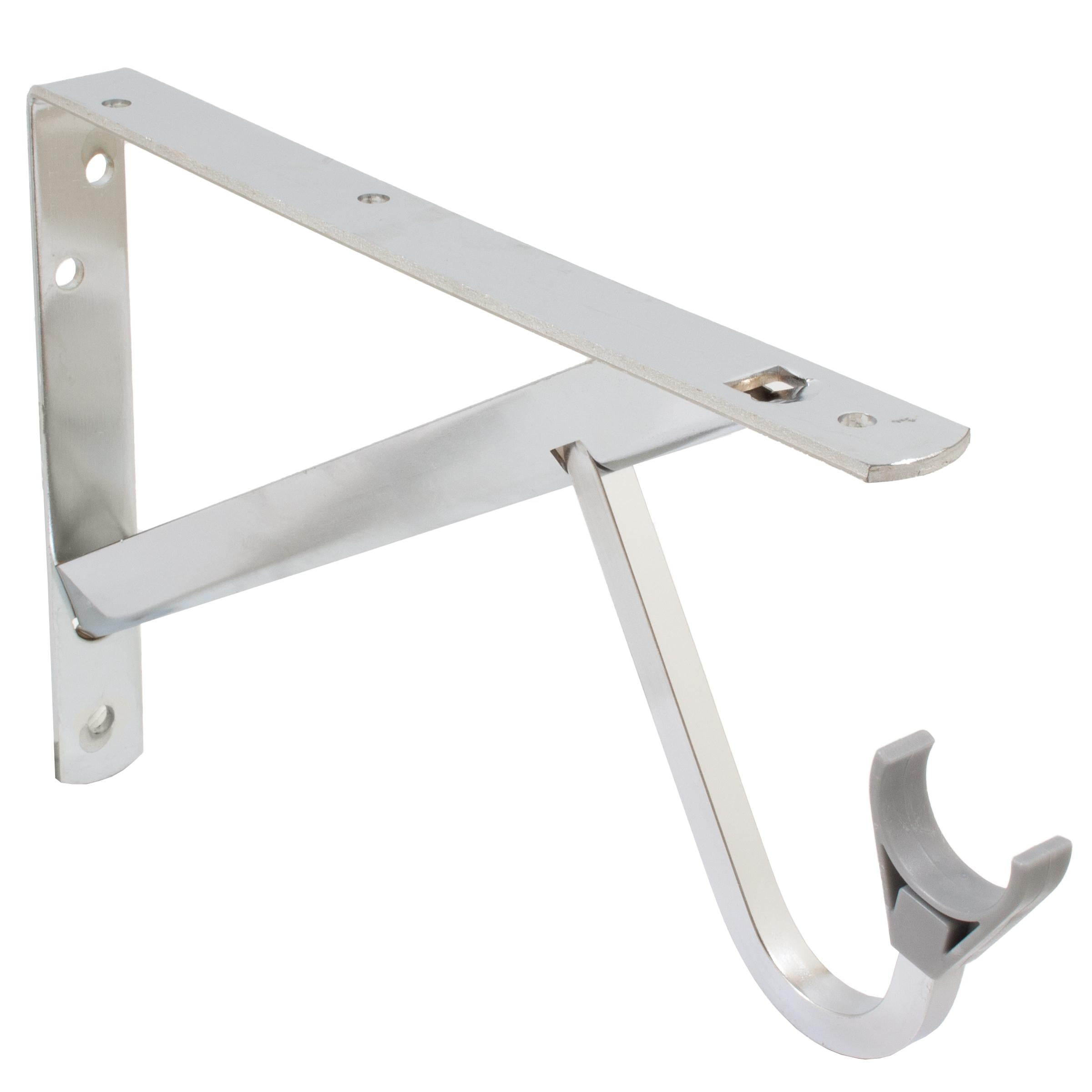 Max-Duty Shelf and Pole Bracket, 3" Drop, Polished Chrome by Stone ...