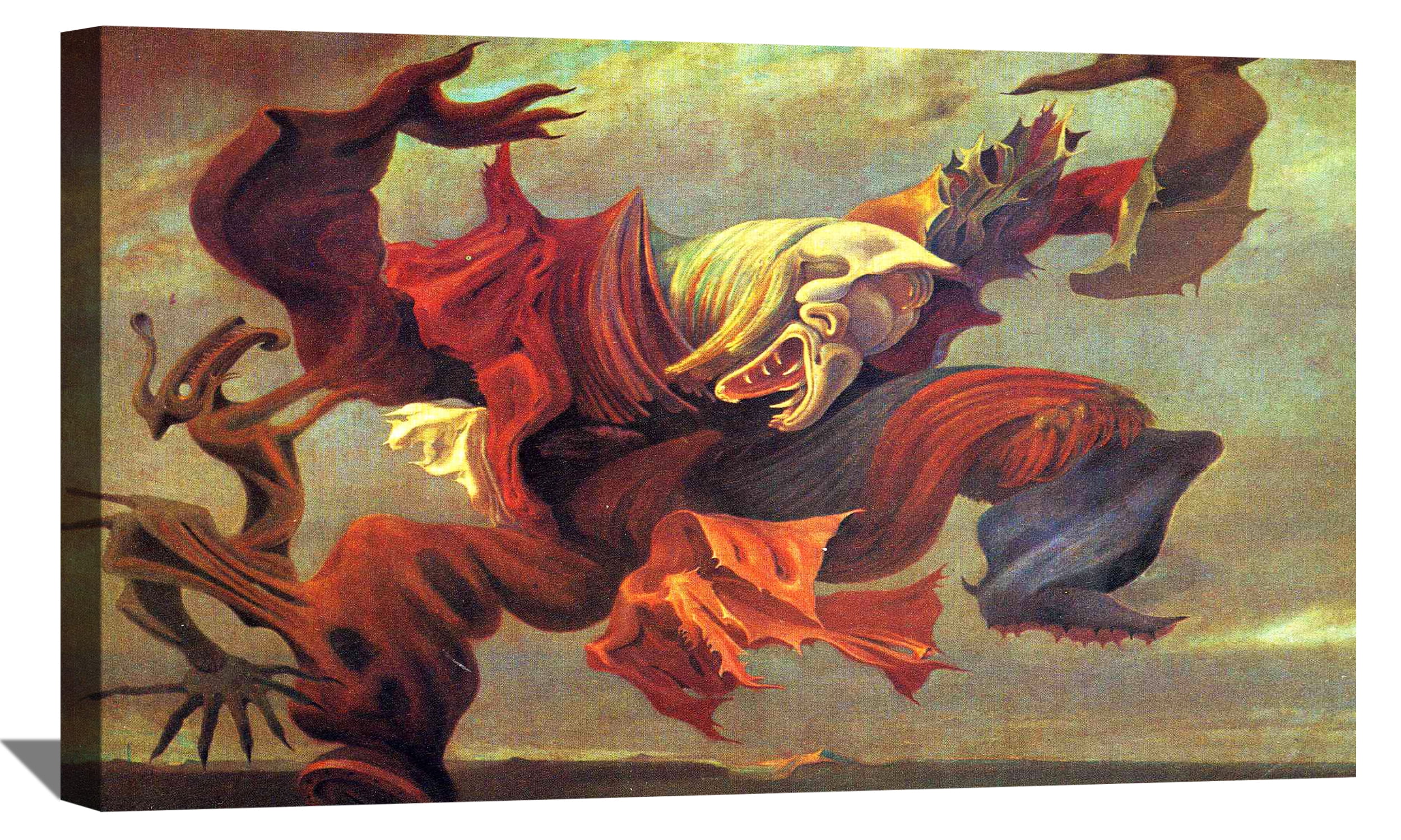 Max Ernst Painting The Angel of the home Surrealistic Canvas Art Framed ...