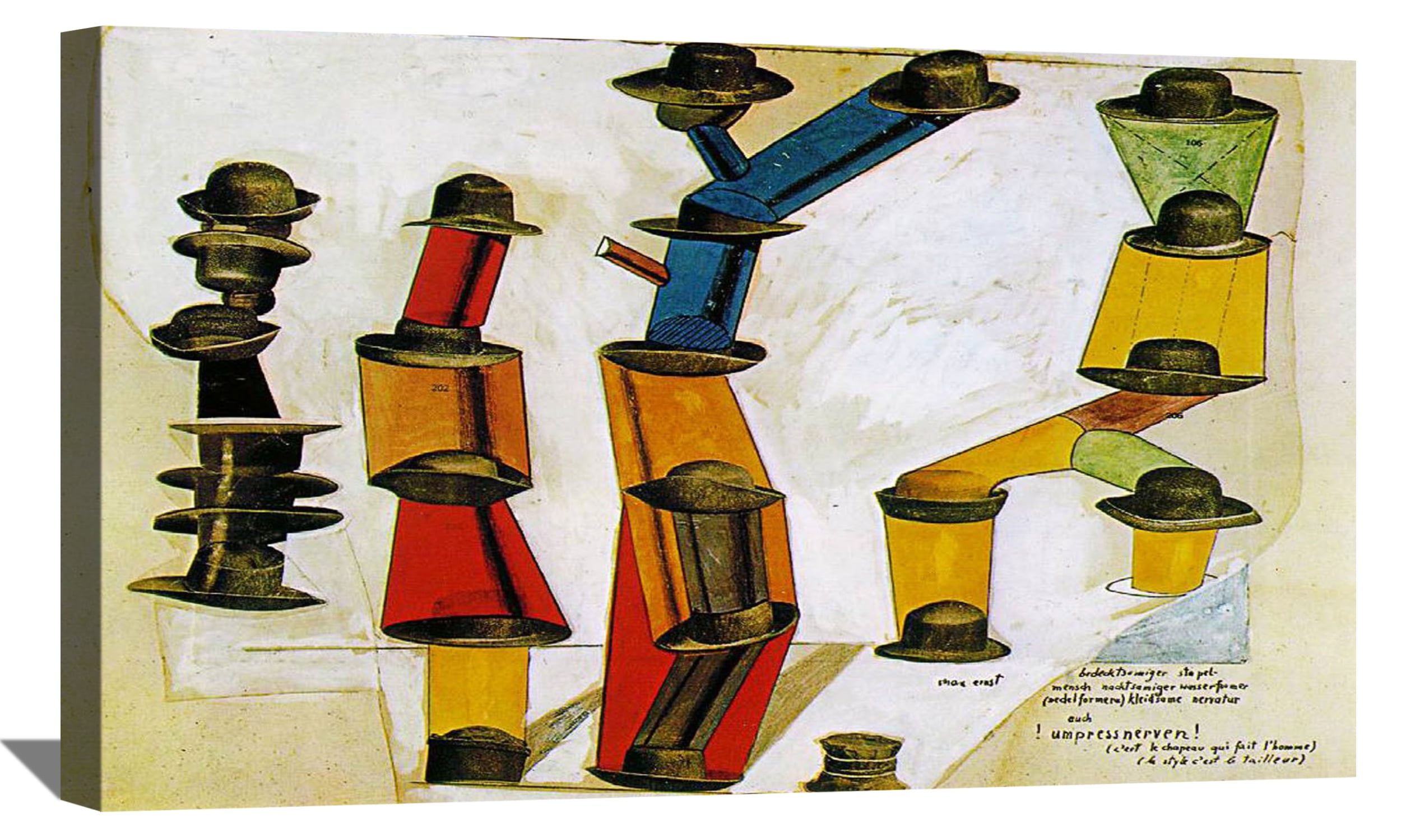 Max Ernst Painting The Hat Makes the Man Surrealistic Canvas Art Framed ...