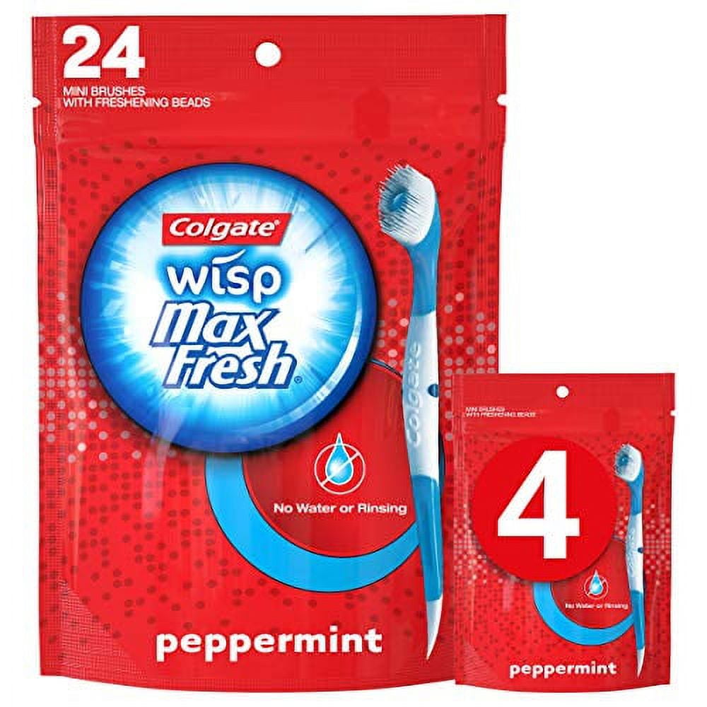 Max Fresh Wisp Disposable Mini Travel Toothbrushes, Peppermint - 24 ...