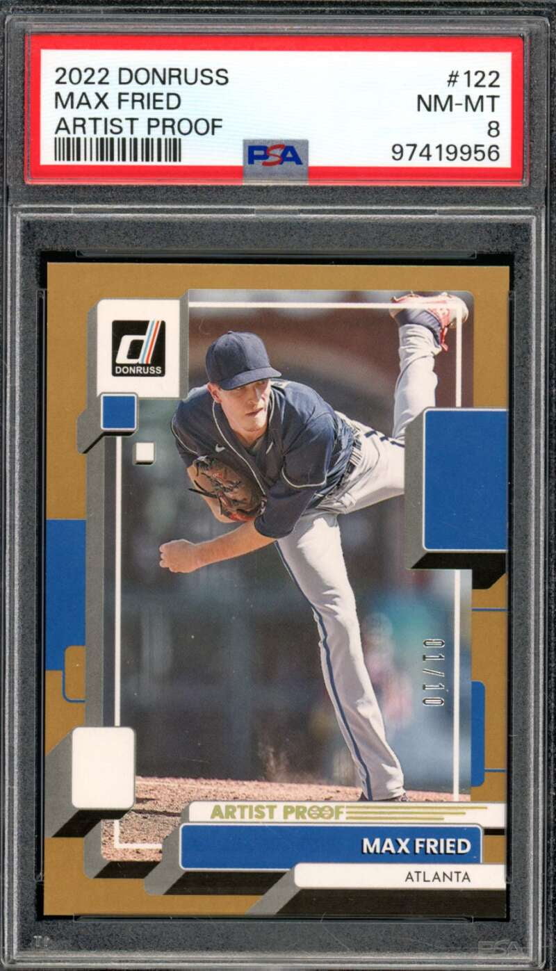 Max Fried Card 2022 Donruss Artist Proof (Serial #d 1/10) #122 PSA 8 ...
