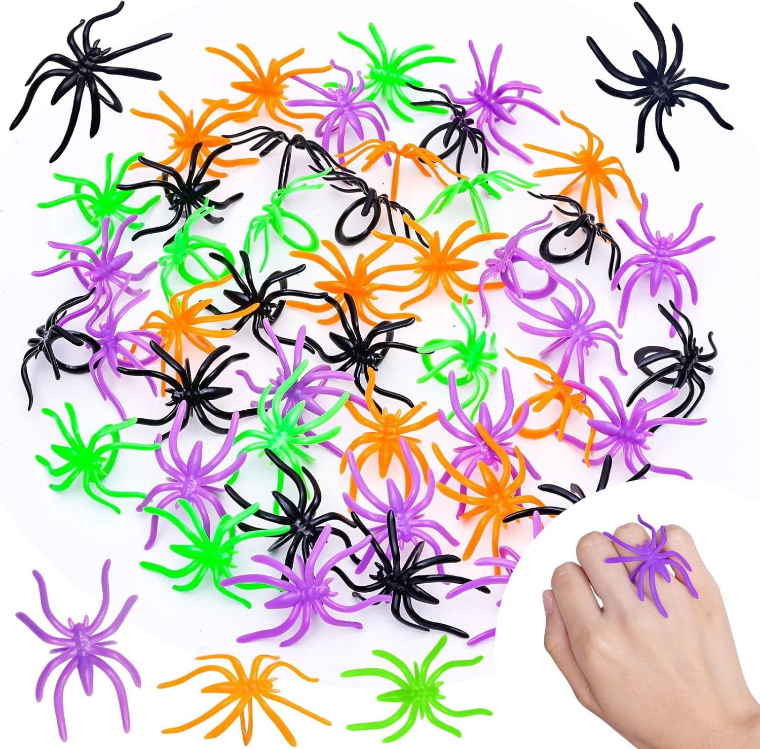 Max Fun 300pcs Halloween Spider Rings for Kids Party Favors 1.96 ...