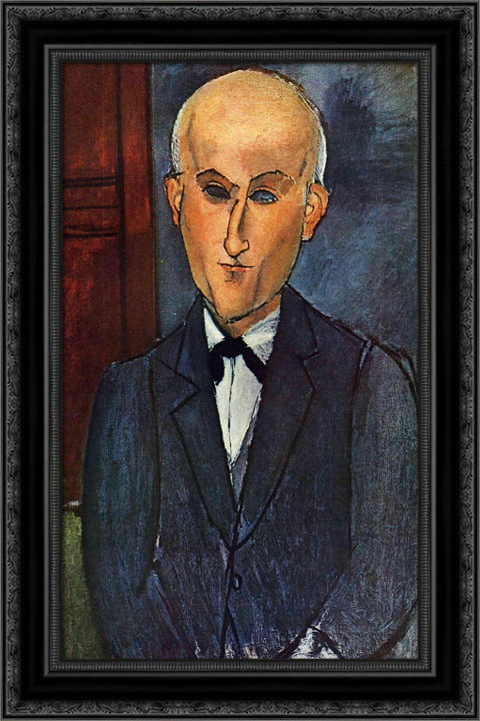 Max Jacob 19x24 Black Ornate Wood Framed Canvas Art by Modigliani ...