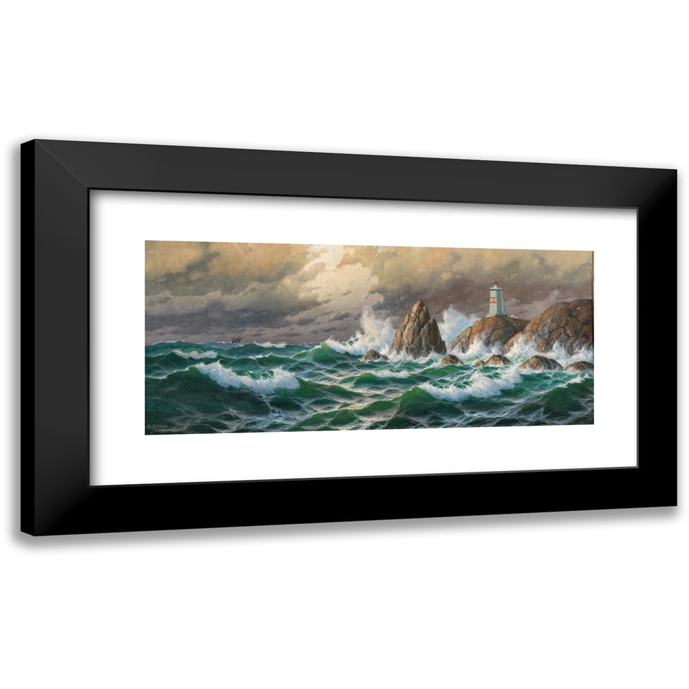 Max Jensen 14x8 Black Modern Framed Museum Art Print Titled - Breaking ...