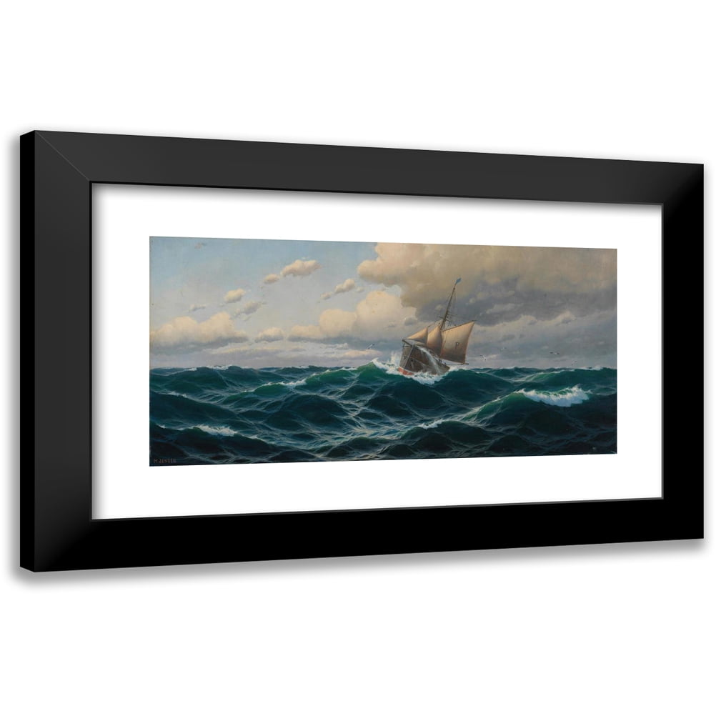 Max Jensen 18x11 Black Modern Framed Museum Art Print Titled - Ship on ...