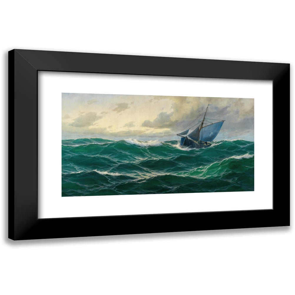 Max Jensen 18x12 Black Modern Framed Museum Art Print Titled - Navy ...