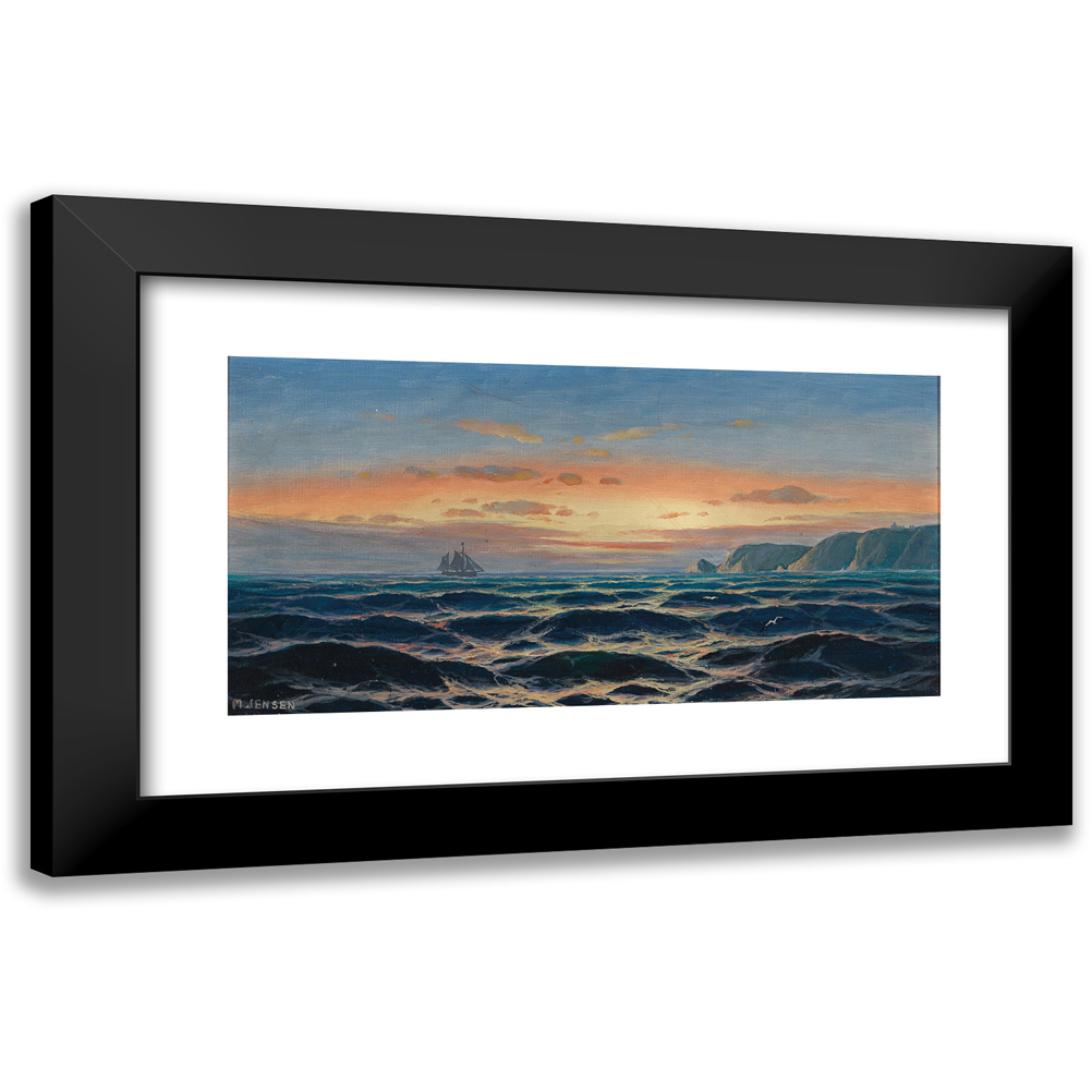 Max Jensen 24x14 Black Modern Framed Museum Art Print Titled - Sailing ...