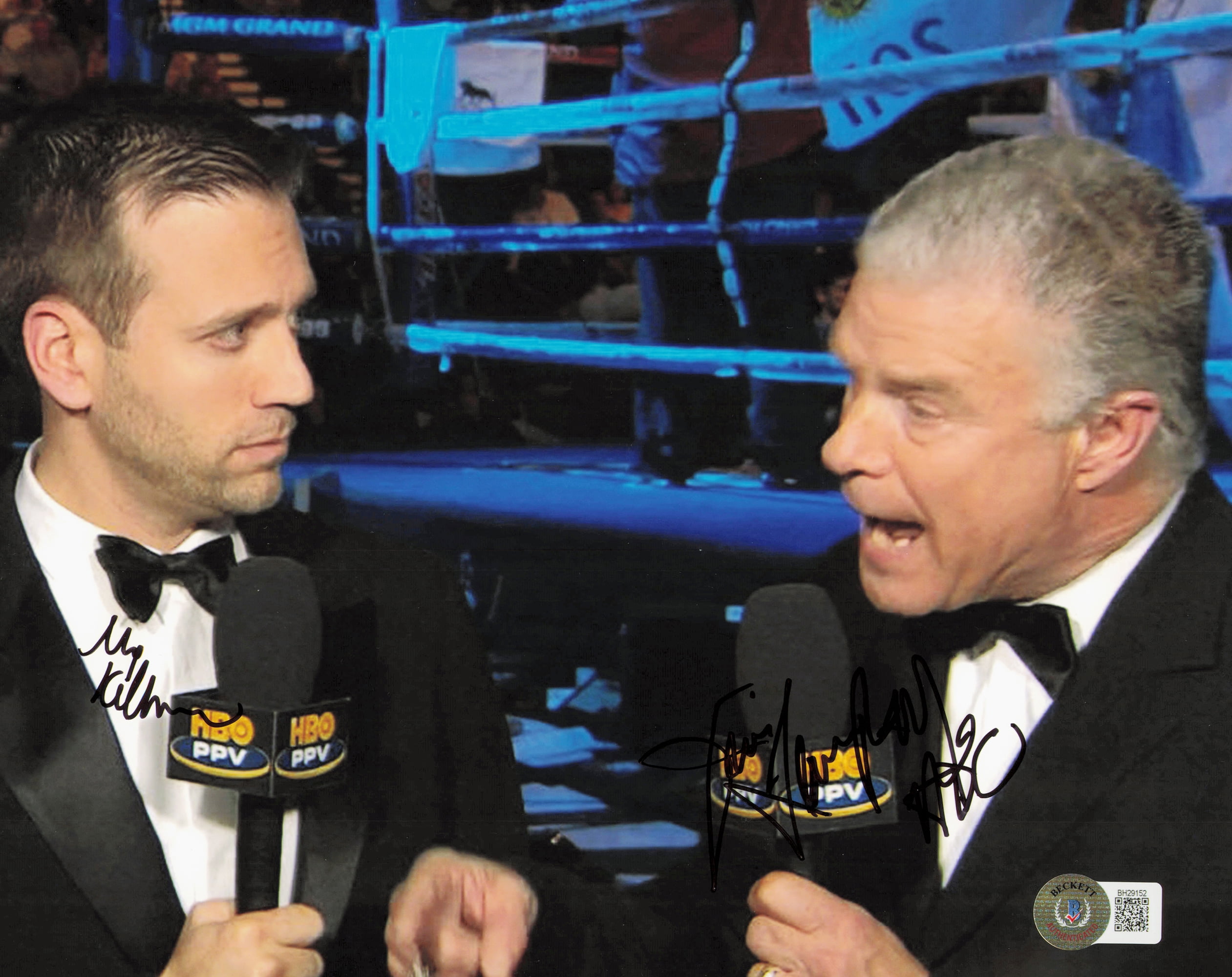 Max Kellerman & Jim Lampley Autographed 8x10 Photo Announcers Beckett ...