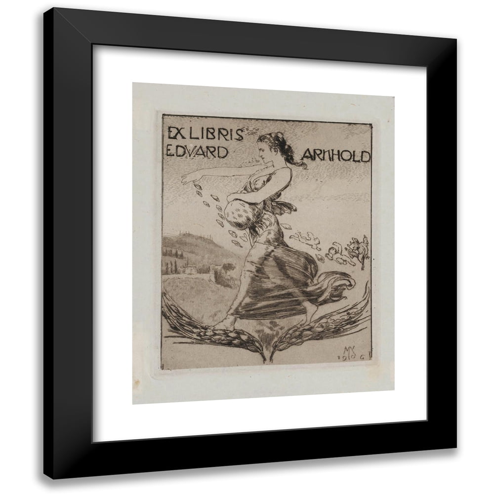 Max Klinger 15x18 Black Modern Framed Museum Art Print Titled - Ex Libris Eduard Arnhold (1906 ...