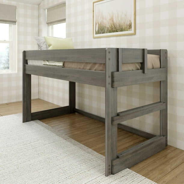 Max & Lily Loft Bed, Modern Farmhouse Wood Low Twin Loft Bunk Bed for ...