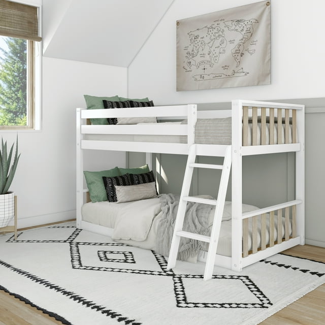 Free Shipping! Max & Lily Scandinavian Twin over Twin Bunk Bed For Kids, Wood Bunk Beds with ...