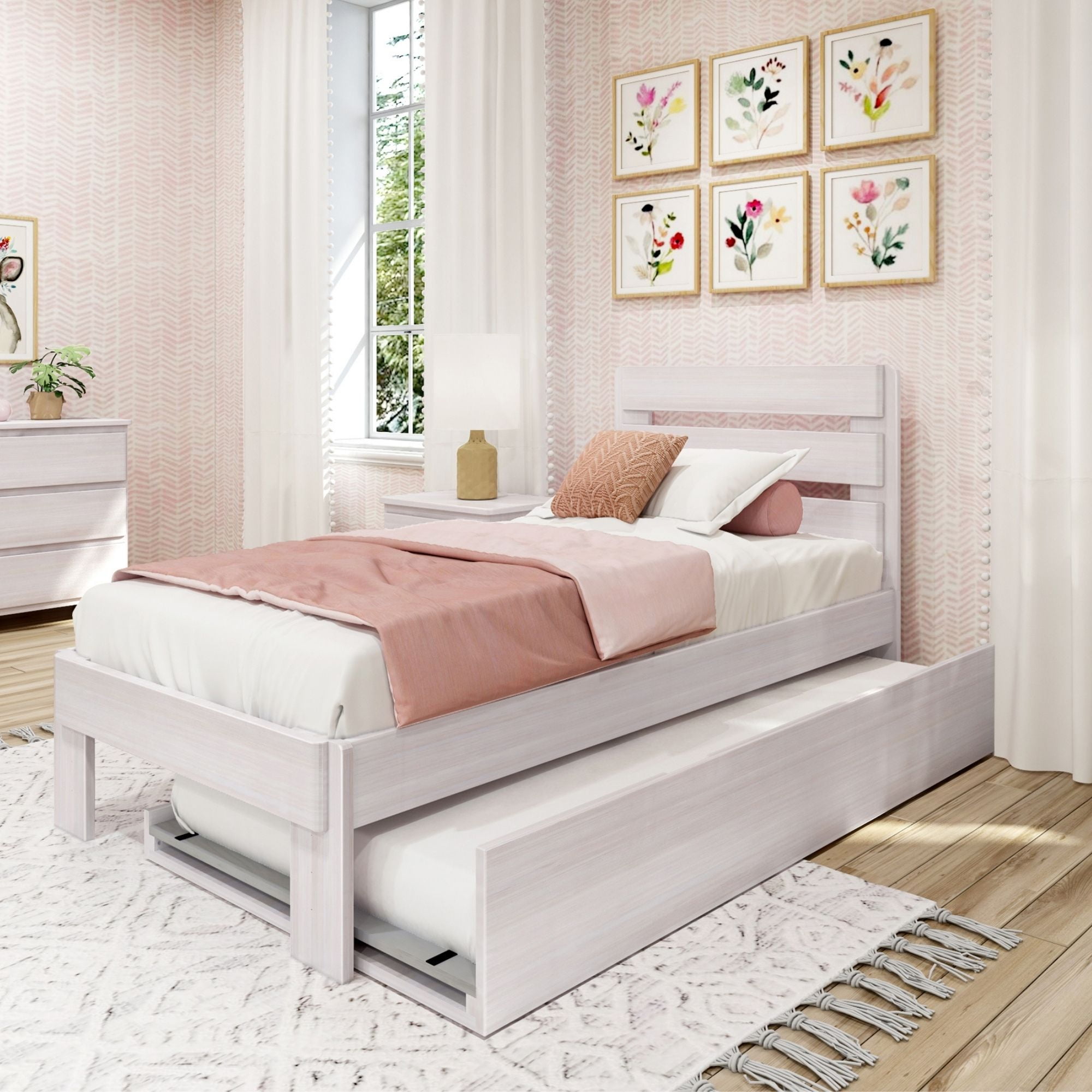 Max & Lily Solid Wood Farmhouse Twin Bed with Plank Headboard and ...