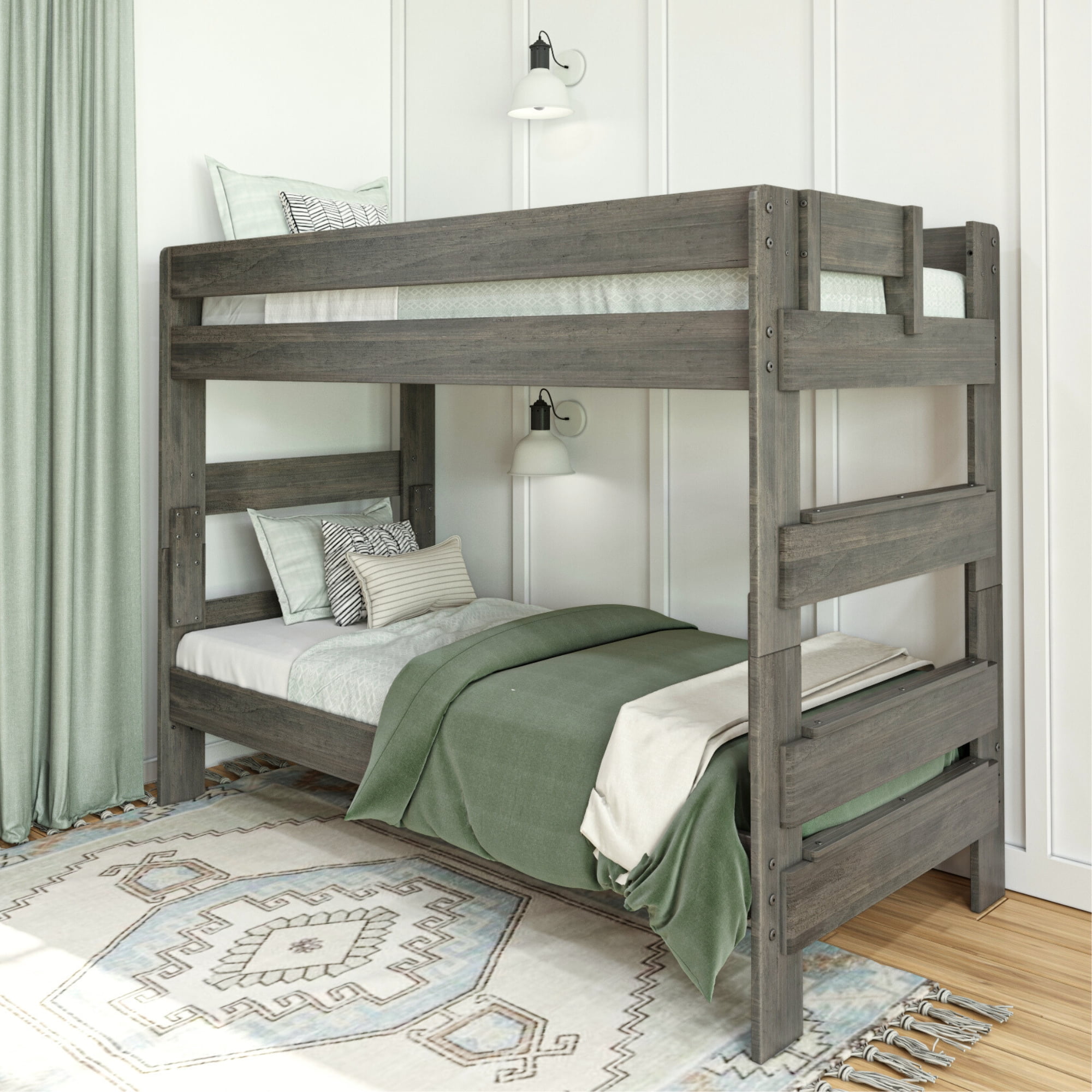 South Shore Summer Breeze Solid Wood Bunk Beds, Navy Blue - Walmart.com