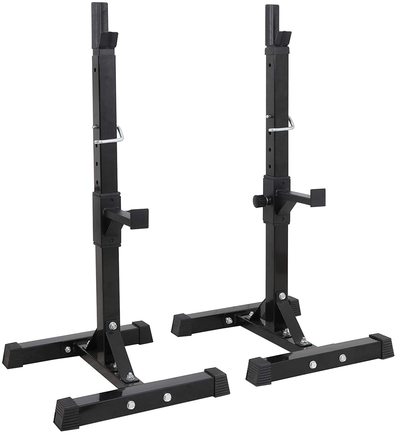 Max Load 550Lbs Pair of Adjustable 41"-66" Rack Sturdy Steel Squat ...