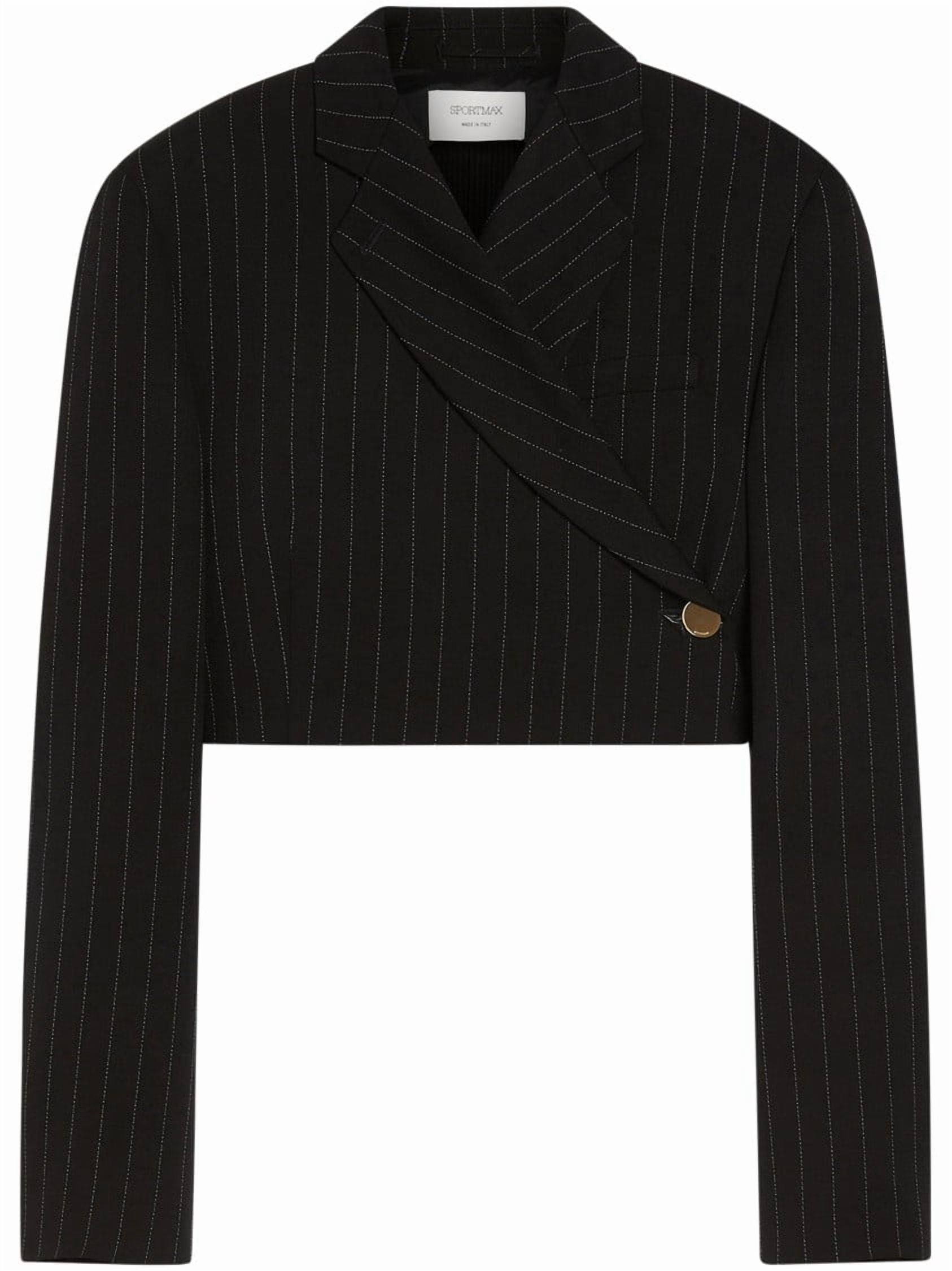 Max Mara Cropped Double-Breasted Jacket With Vertical Pinstripes (Women ...