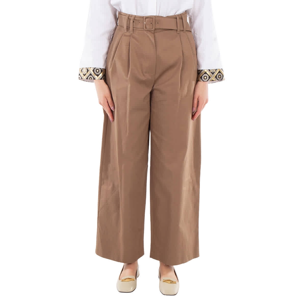 Max Mara Dina Wide-Fit Gabardine Trousers, Brand Size 38 ( US Size 4 ) - Walmart.com