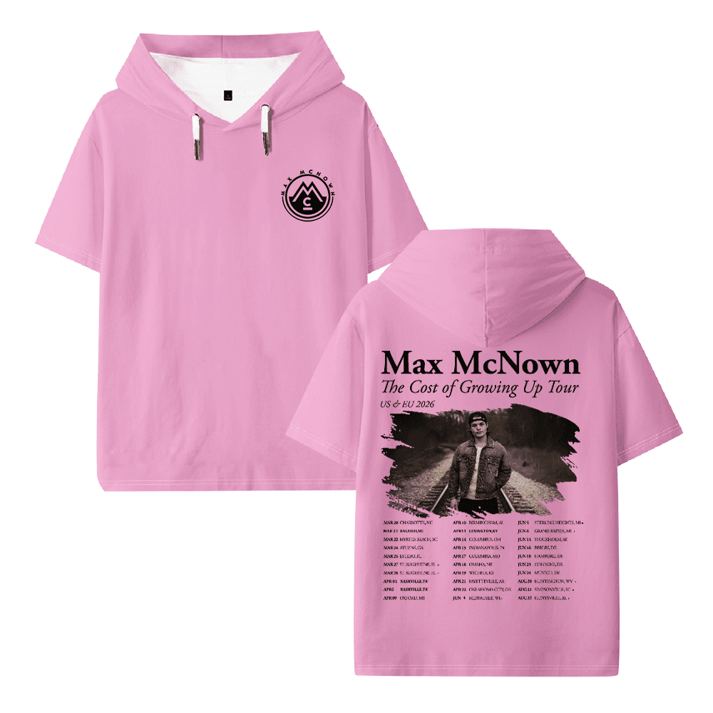 Max McNown The Cost of Growing Up Tour 2026 Hooded T-Shirt Streetwear ...